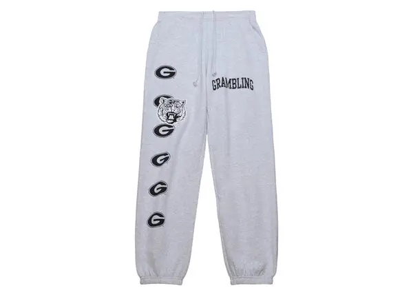 TRAVIS SCOTT X Mitchell & Ness Grambling Tigers Classic Sweatpants - Heather Gray
