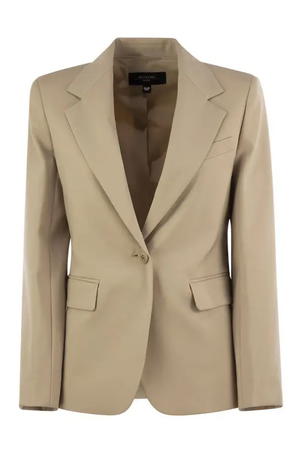 Max Mara Lamine Natural Stretch Wool Blazer - Beige