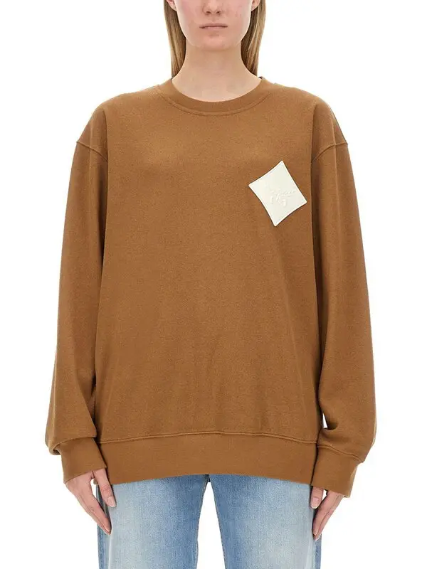 Mcm Crewneck Logo Sweatshirt
