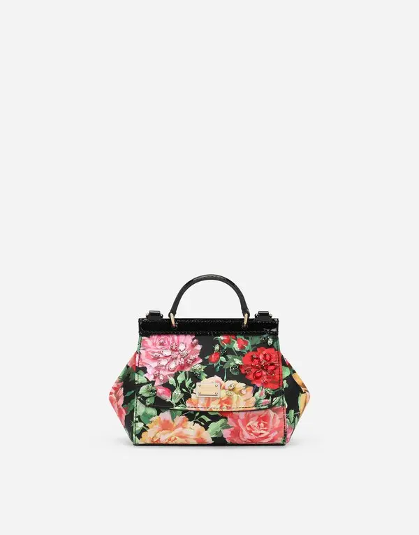 Dolce & Gabbana Sicily Satin Bag With Rose