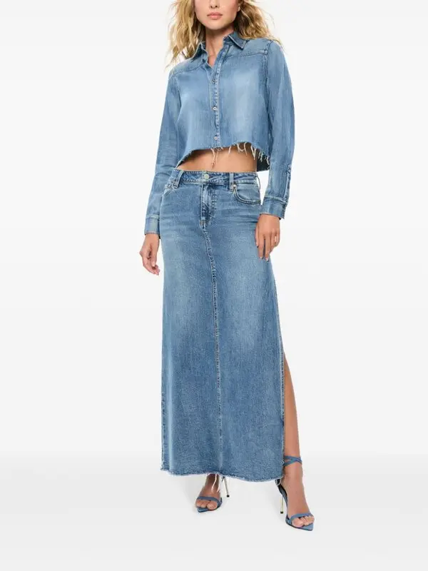 Alice + Olivia Finely Denim Shirt - Blue