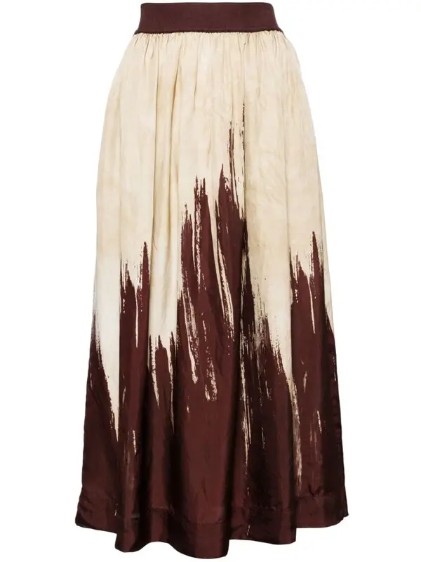 Uma Wang Tie-Dye Midi Skirt In Neutrals 57% Off Editorialist
