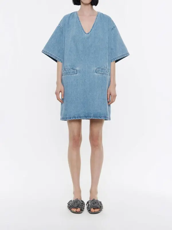 Bimba Y Lola Washed Deni Short Dress In Blue - 40% Off | Editorialist