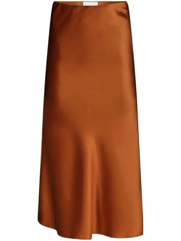 Galvan Valletta Satin Midi Skirt - Orange