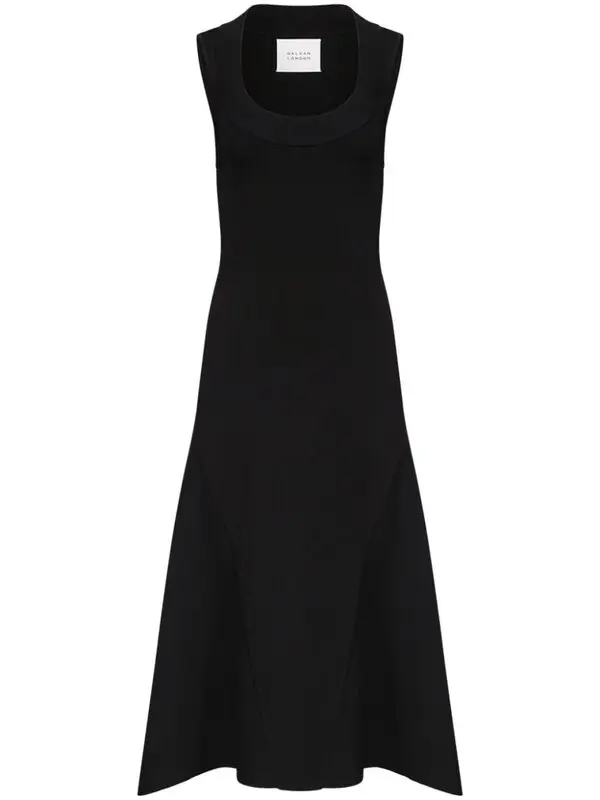 Galvan Claudia Scoop-neck Midi Dress - Black