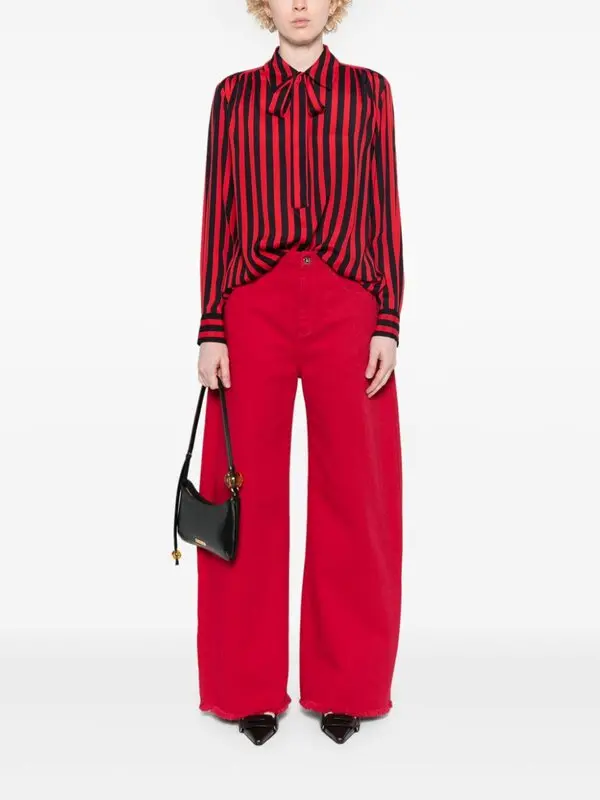 MSGM Striped Shirt With Scarf