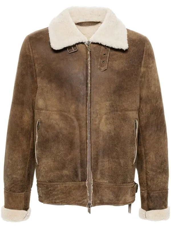 SALVATORE SANTORO Suede Shearling Jacket