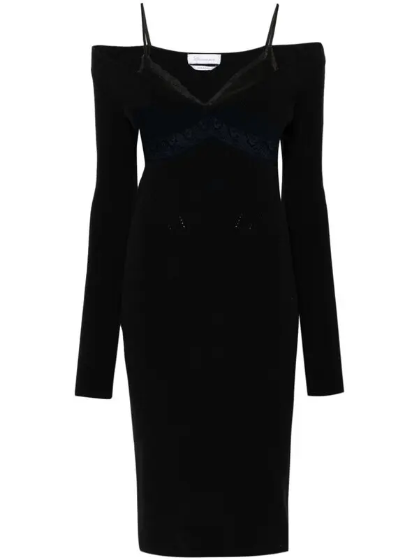 Blumarine V-neck Knitted Midi Dress