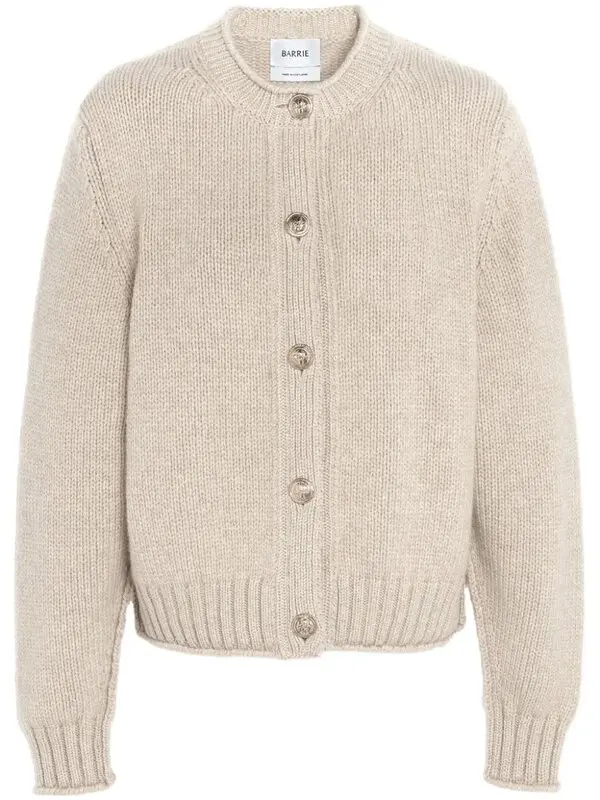 BARRIE Chunky Cashmere Cardigan - Neutrals