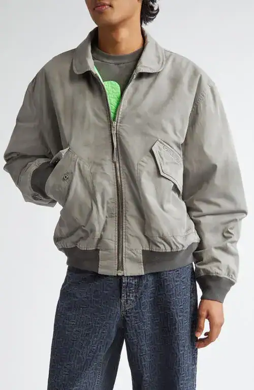 Acne Studios Bomber Jacket In Mid Grey - 65% Off | Editorialist