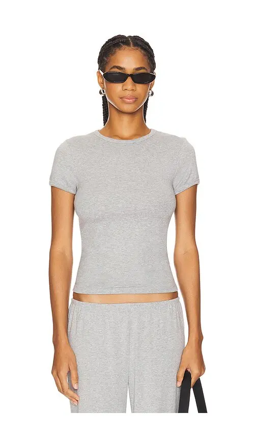 Donni. Baby Rib Baby Tee - Heather Grey