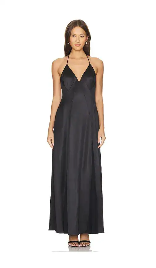 Line & Dot Dreaming Maxi Dress In Black - 68% Off | Editorialist