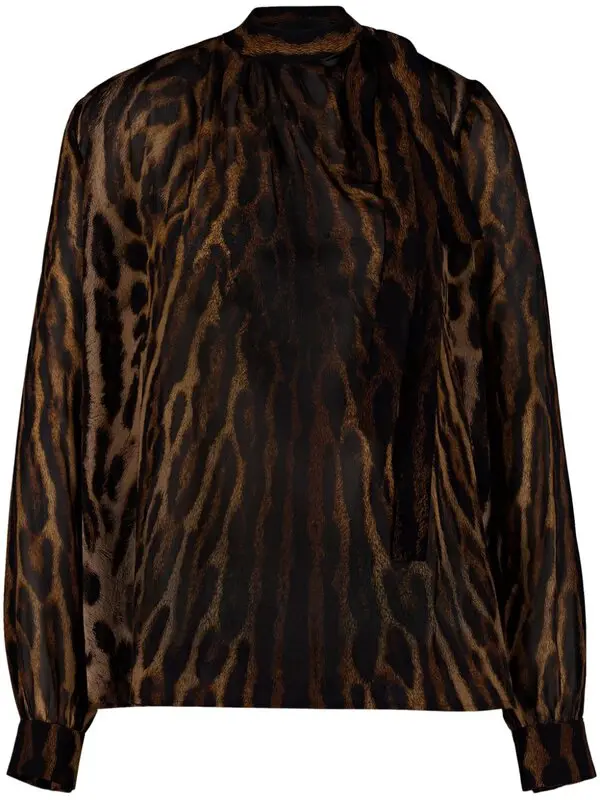 Givenchy Leopard-print Stretch-silk Blouse
