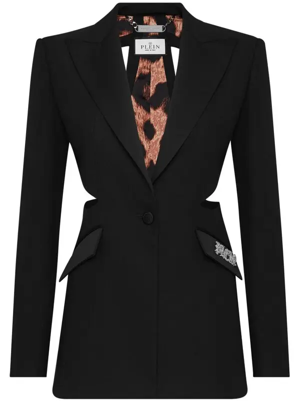 Philipp Plein Logo-plaque Cut-out Blazer - Black