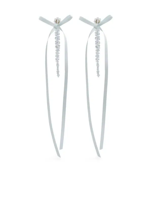 Simone Rocha Bow-detailed Dangle Earrings - White