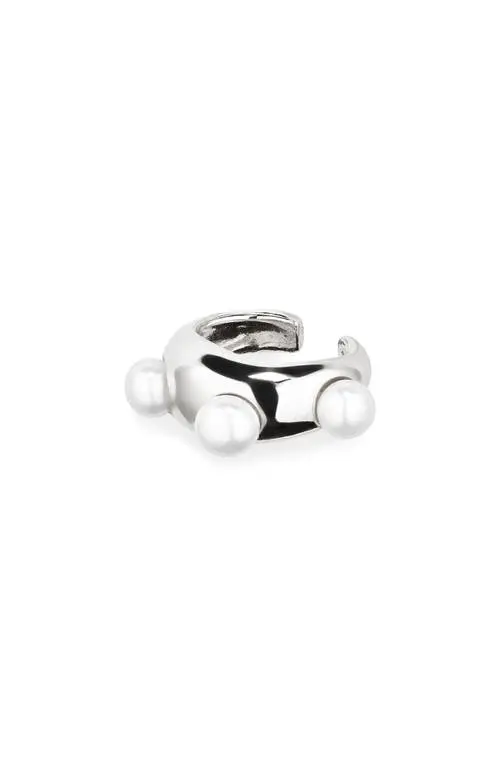 Faris Grosso Pearla Cultured Pearl Ear Cuff - Silver | Editorialist