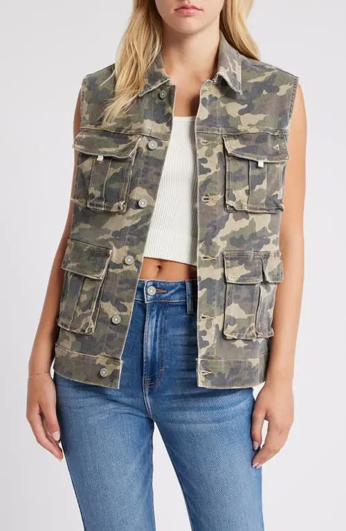 HIDDEN JEANS Camouflage Oversized Cargo Vest