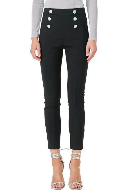 Endless Rose Sailor Button Skinny Pants