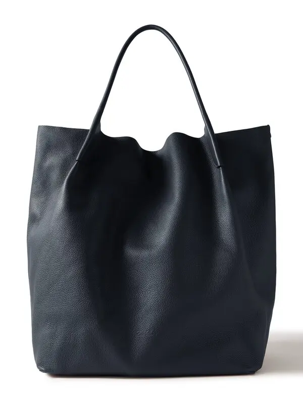 Loro Piana Bale Extra-large Full-grain Leather Tote Bag - Blue