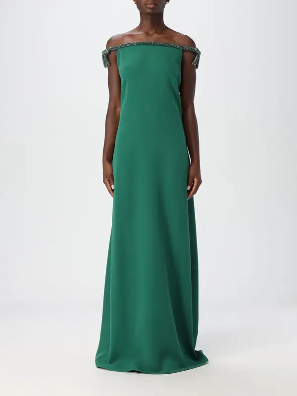 maison valentino green dress Mayoral Chevron Pattern Chiffon Dress in Pine