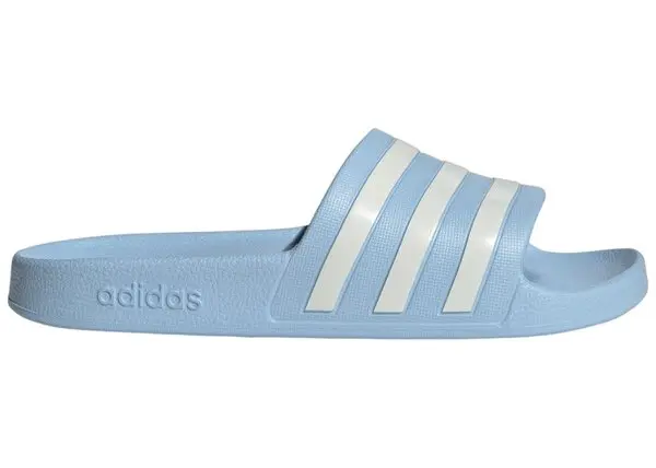 Adidas Adilette Aqua Slides - Glow Blue/zero Metalic