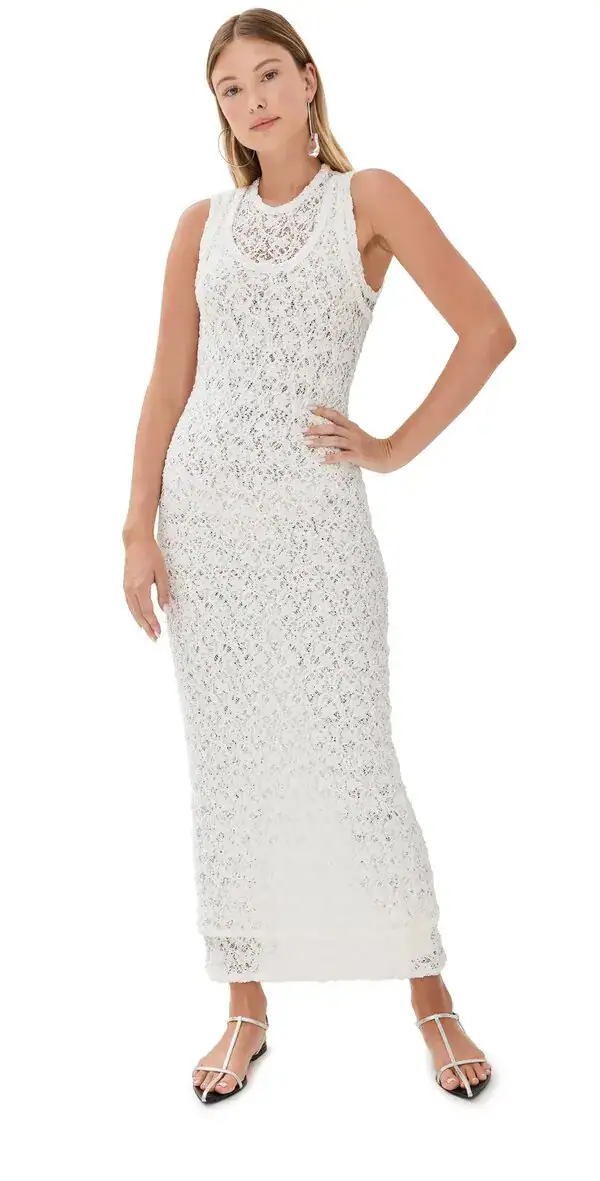 lace crochet mini dress Hali Frill Strap Crochet Lace Dress Baby Pink main image 1