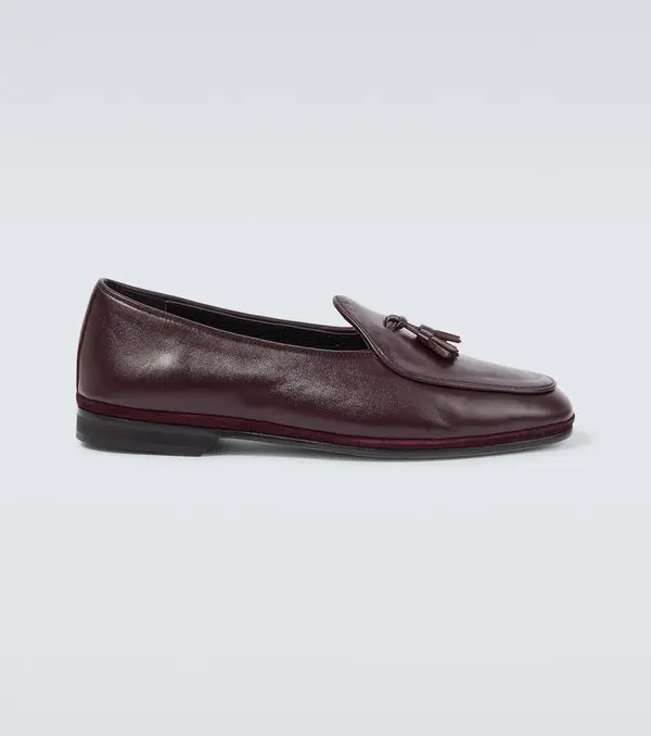 Rubinacci Marphy Leather Loafers - Burgundy