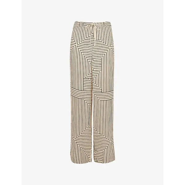 Whistles Relaxed-fit High-rise Woven Trousers