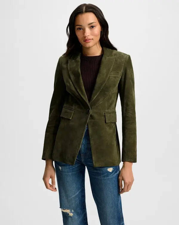 Veronica Beard Duane Suede Dickey Jacket - Cypress