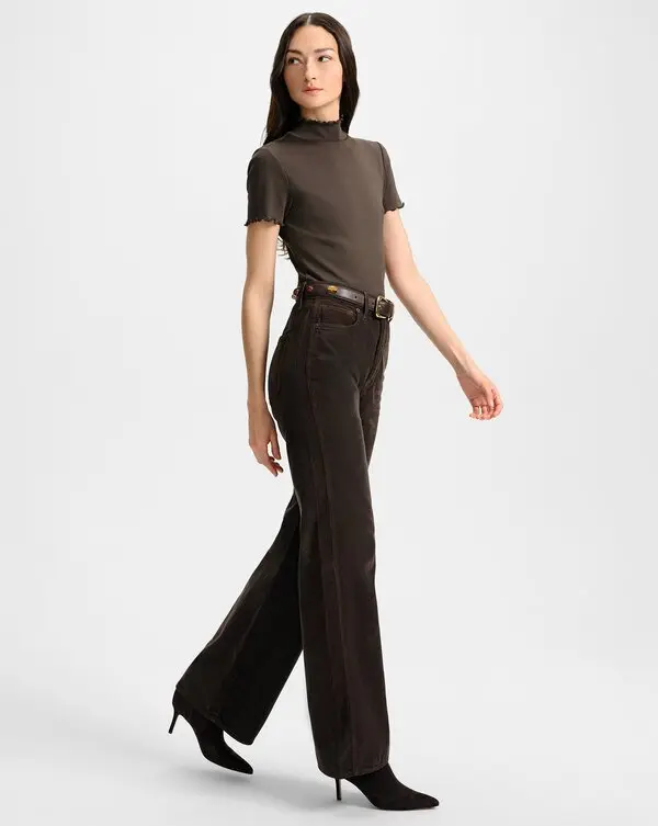 Veronica Beard Taylor Corduroy Wide-leg Pant - Dark Umber