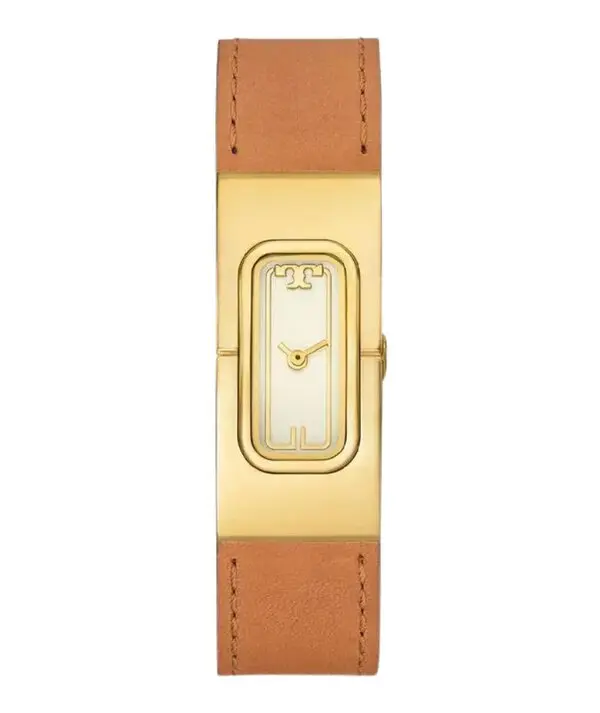 Tory Burch Stainless Steel Watch With Reversible Leather Band