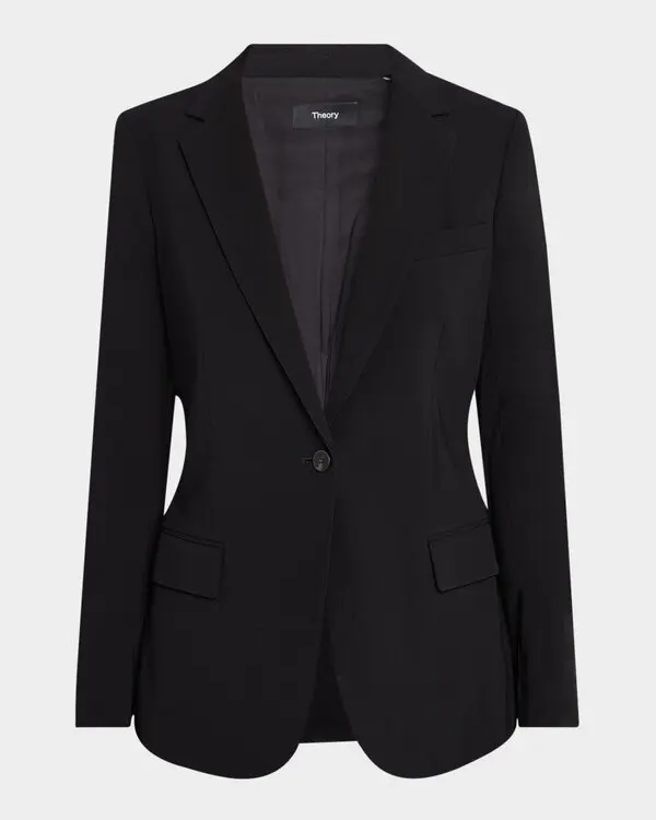 Theory Admiral Crepe Staple Blazer - Blk