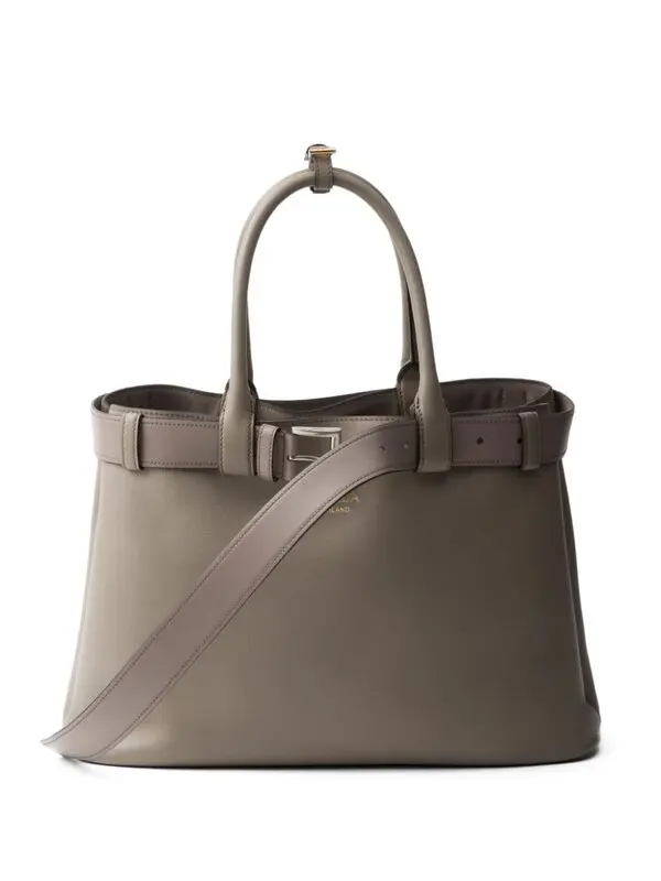 Prada Large Buckle Tote Bag - Grey