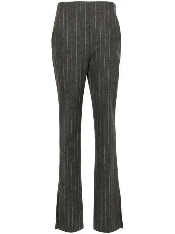 GENNY Pinstripe Wool Trousers - Grey