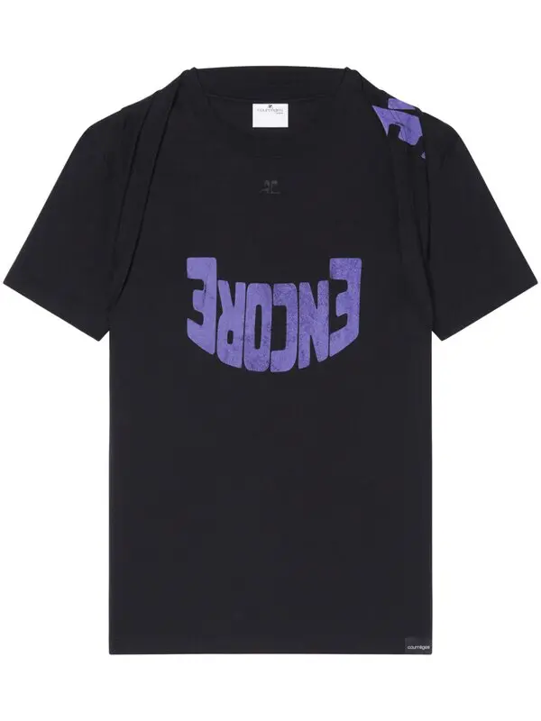 COURREGES Graphic-print T-shirt - Black