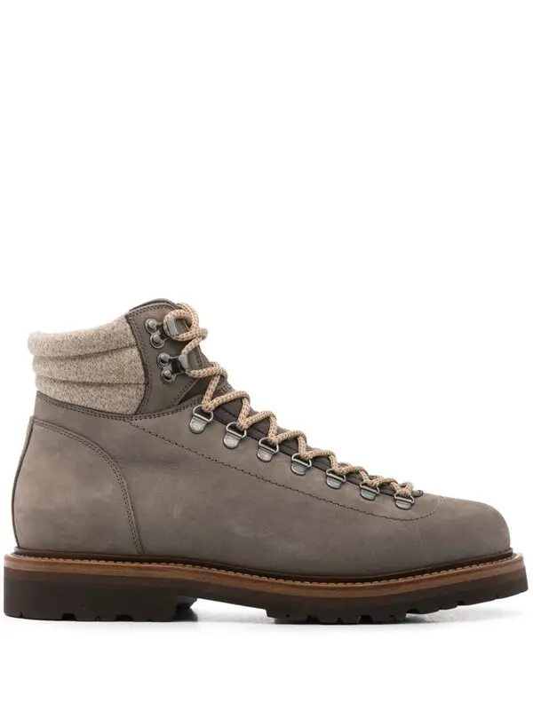 Brunello Cucinelli Nubuck Boots With Wool Insert