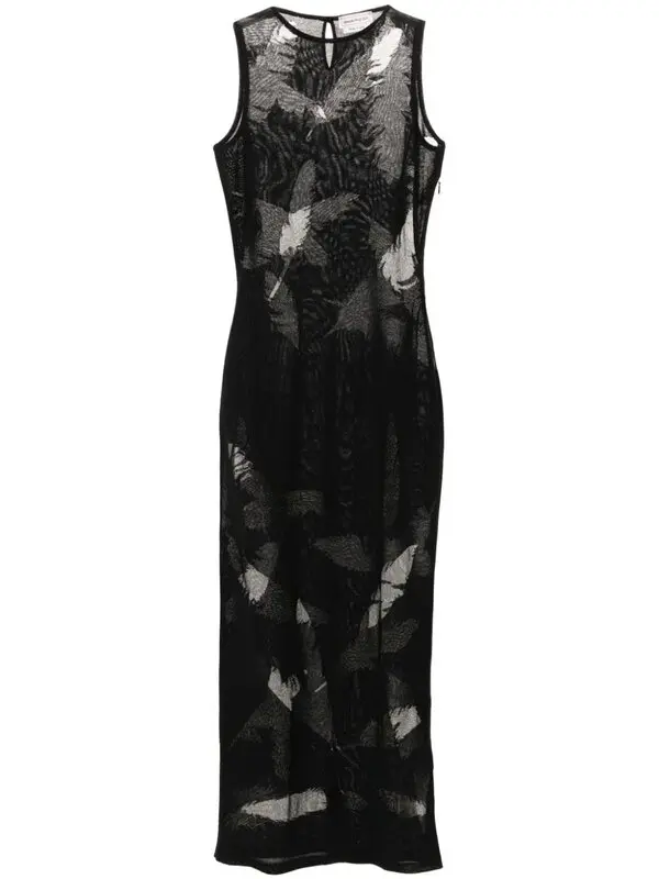 Alexander McQueen Feather-intarsia Pencil Dress