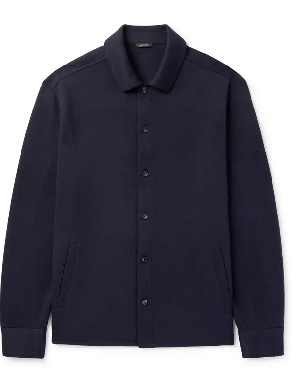 Loro Piana Whitney Cotton, Silk And Cashmere-blend Shirt Jacket - Blue