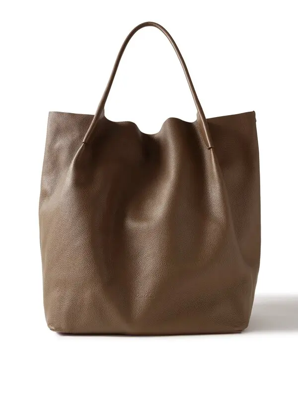 Loro Piana Bale Extra-large Full-grain Leather Tote Bag - Brown