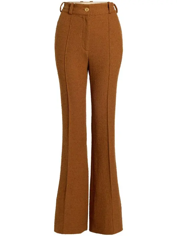 Patou Tweed Flared Trousers - Brown