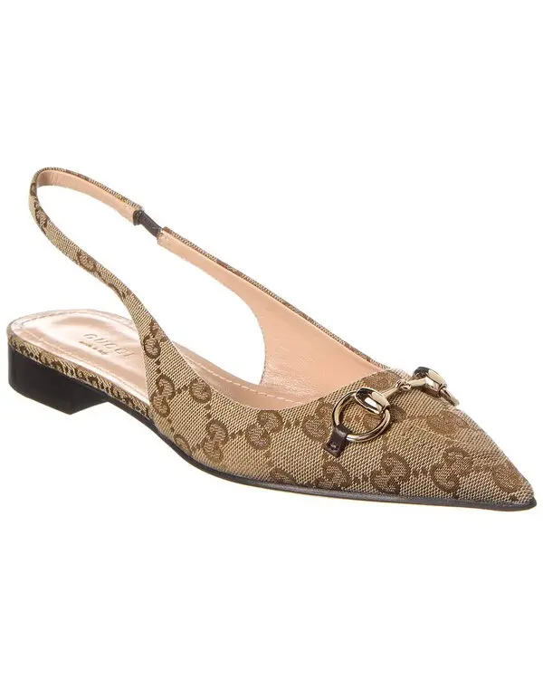 WOMEN'S HORSEBIT SLINGBACK 55MM IN WHITE CALFSKIN WITH RHINSTONES main image 1