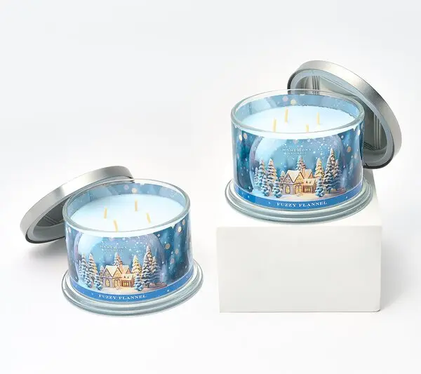 HOMEWORX BY SLATKIN + CO. As Is S/2 18 Oz. Flannel Candles