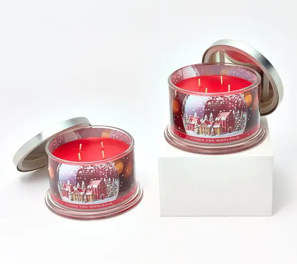 HOMEWORX BY SLATKIN + CO. As Is S/2 18 Oz. Misteltoecandle