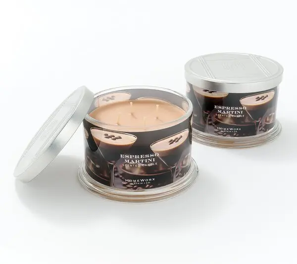 HOMEWORX BY SLATKIN + CO. As Is S/2 18oz. Martini Candles