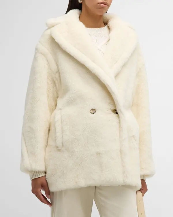 Max Mara Olga Double-breasted Coat - White