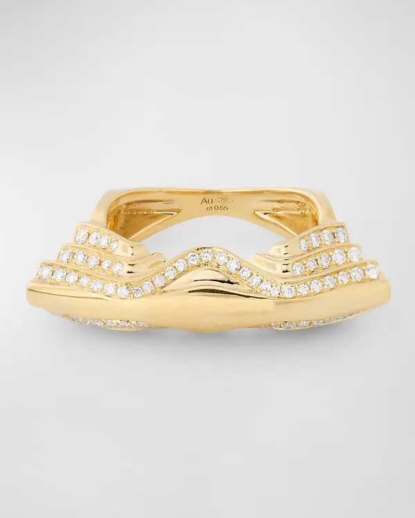DRIES CRIEL Dries Van Noten 18k Yellow Gold White Diamond Ring