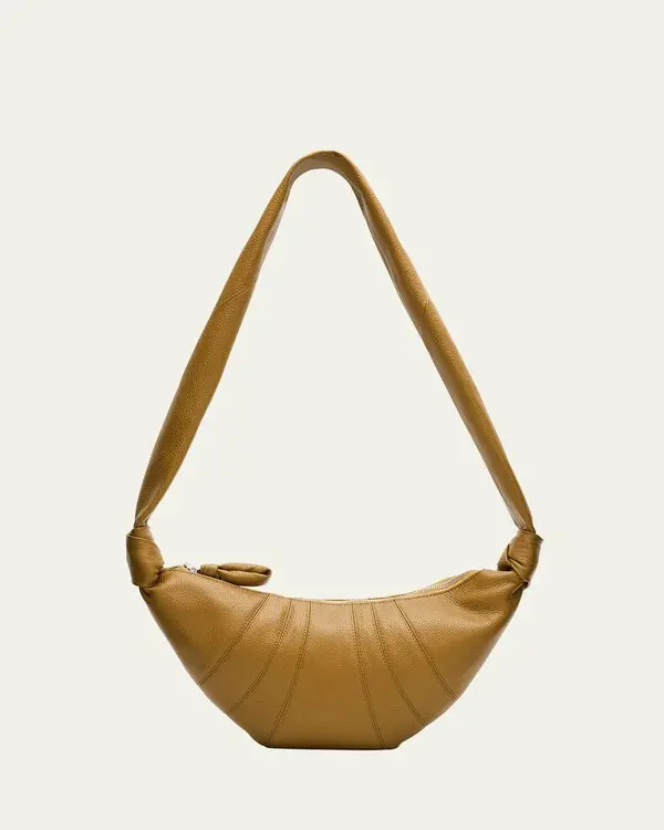 LEMAIRE Small Croissant Leather Shoulder Bag - Bronze Khaki Gr676