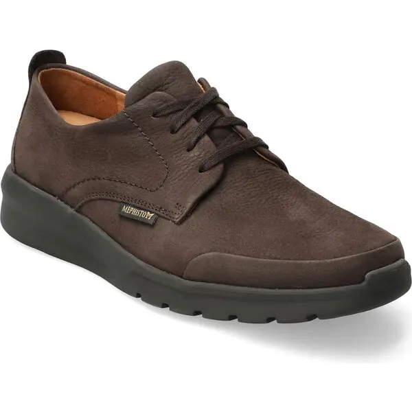 Mephisto Walker Plain Toe Derby - Dark Brown