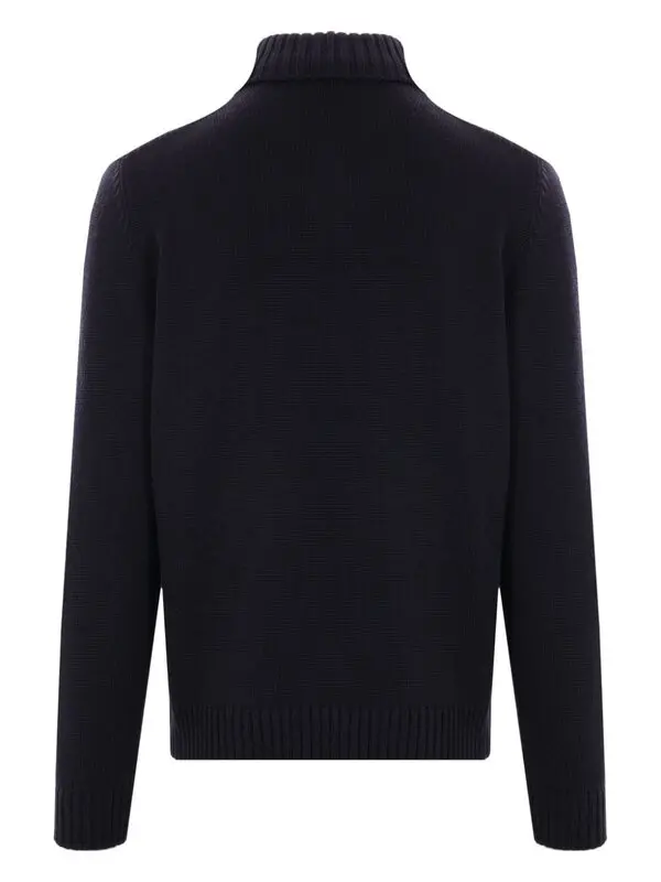 ZANONE Roll-neck Knitted Jumper - Blue