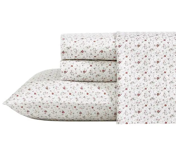 Laura Ashley Evie 300 Thread Count Premium Cott N Sheet Sets-k